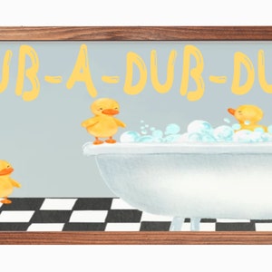 Rub a Dub Dub, Duck Bathtub Artwork for Bathroom - Etsy