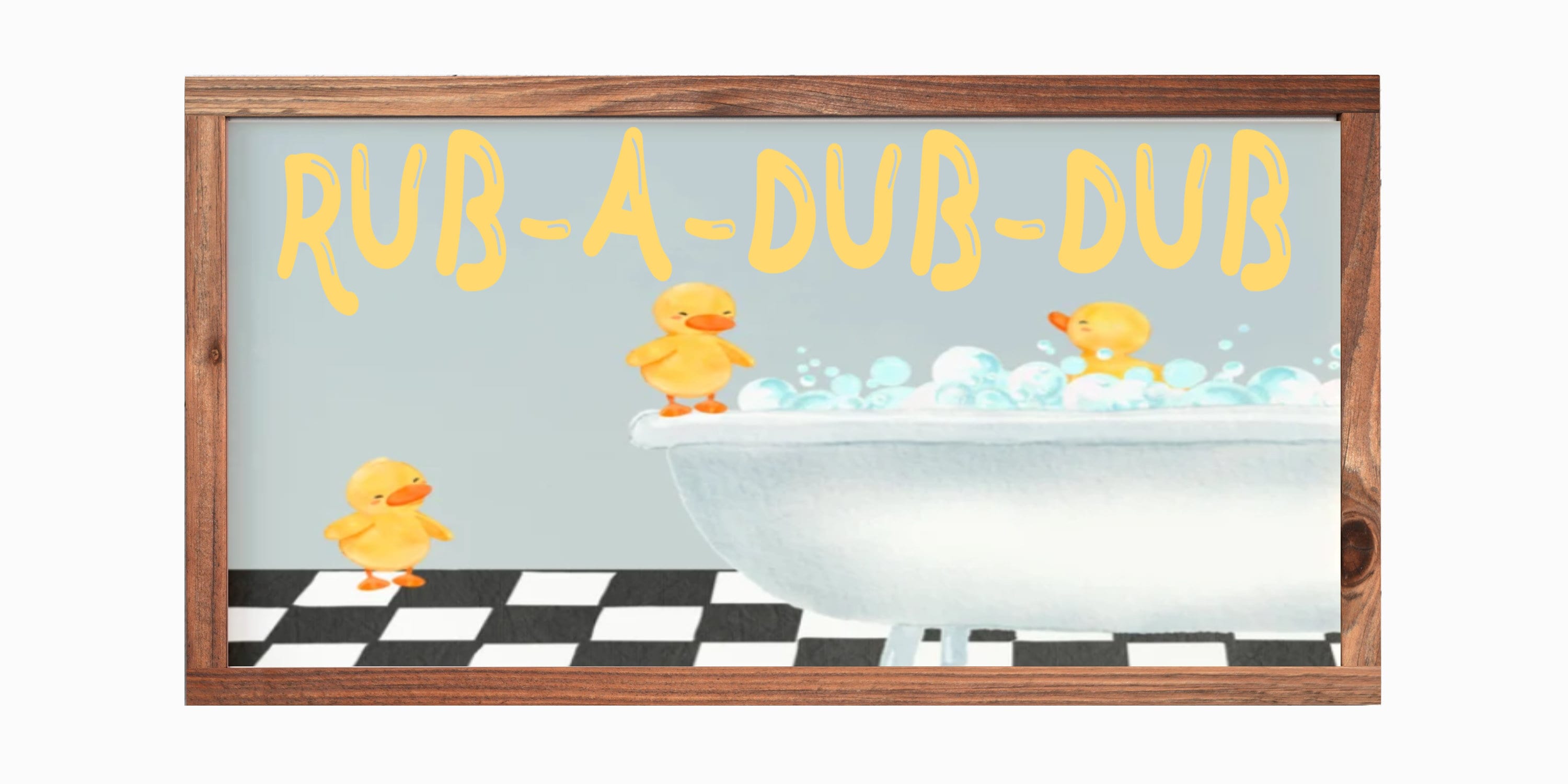 Rub a Dub Dub, Duck Bathtub Artwork for Bathroom - Etsy