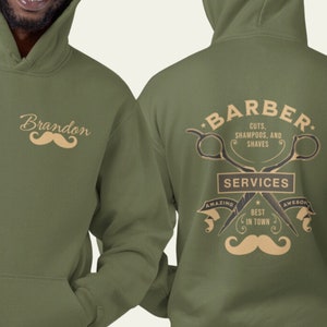 Personalized Barber Hoodie Gift, Customized Barber Pullover, Student ...