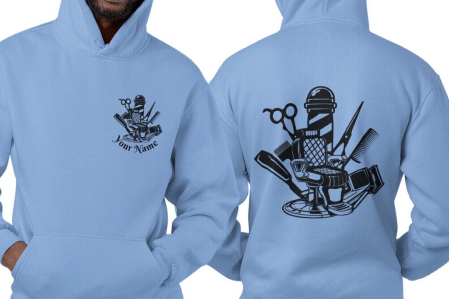 Personalized Barber Hoodie Customized Pullover Hoodie Student Barber ...