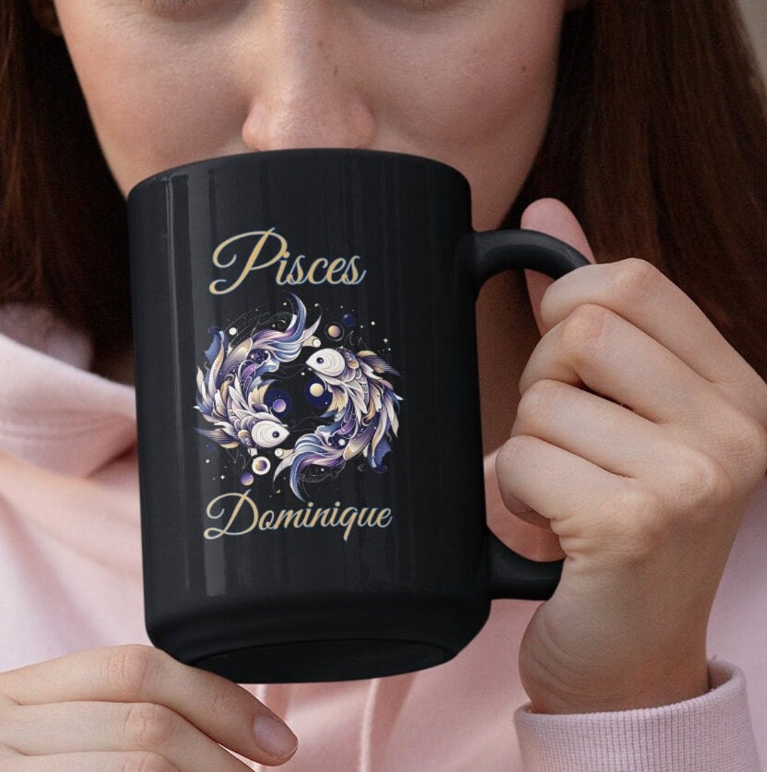 Pisces Zodiac Birthday Mug Gift, Personalized Name Astrology Zodiac ...