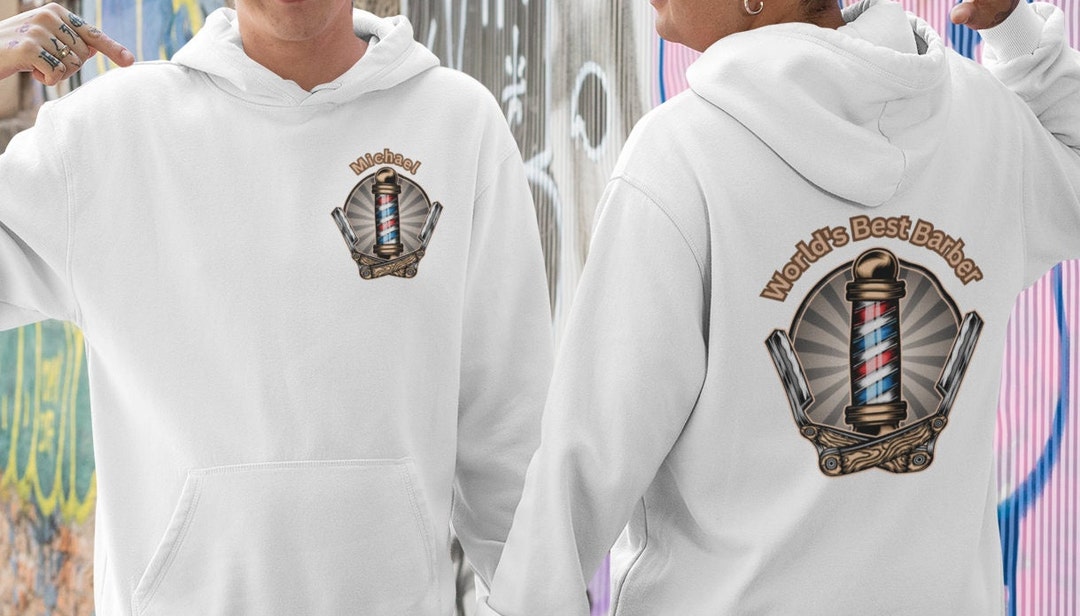 Personalized Barber Hoodie Gift Customized Barber Pullover Hoodie ...