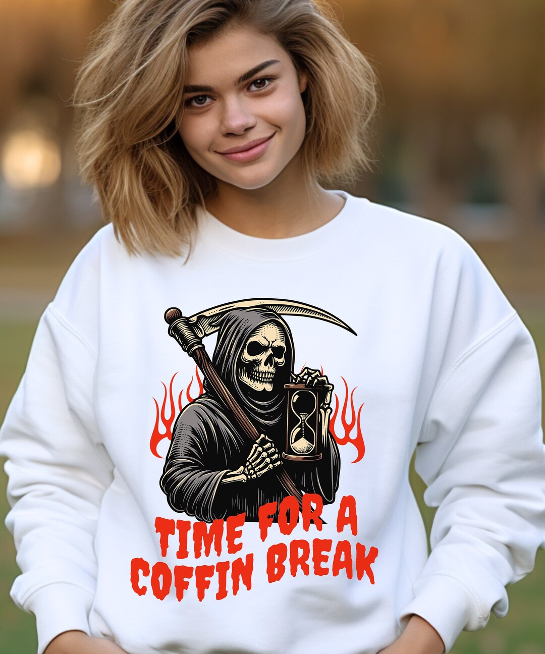 Time for Coffin Break Halloween Sweatshirt, Halloween Spooky Shirt Gift ...