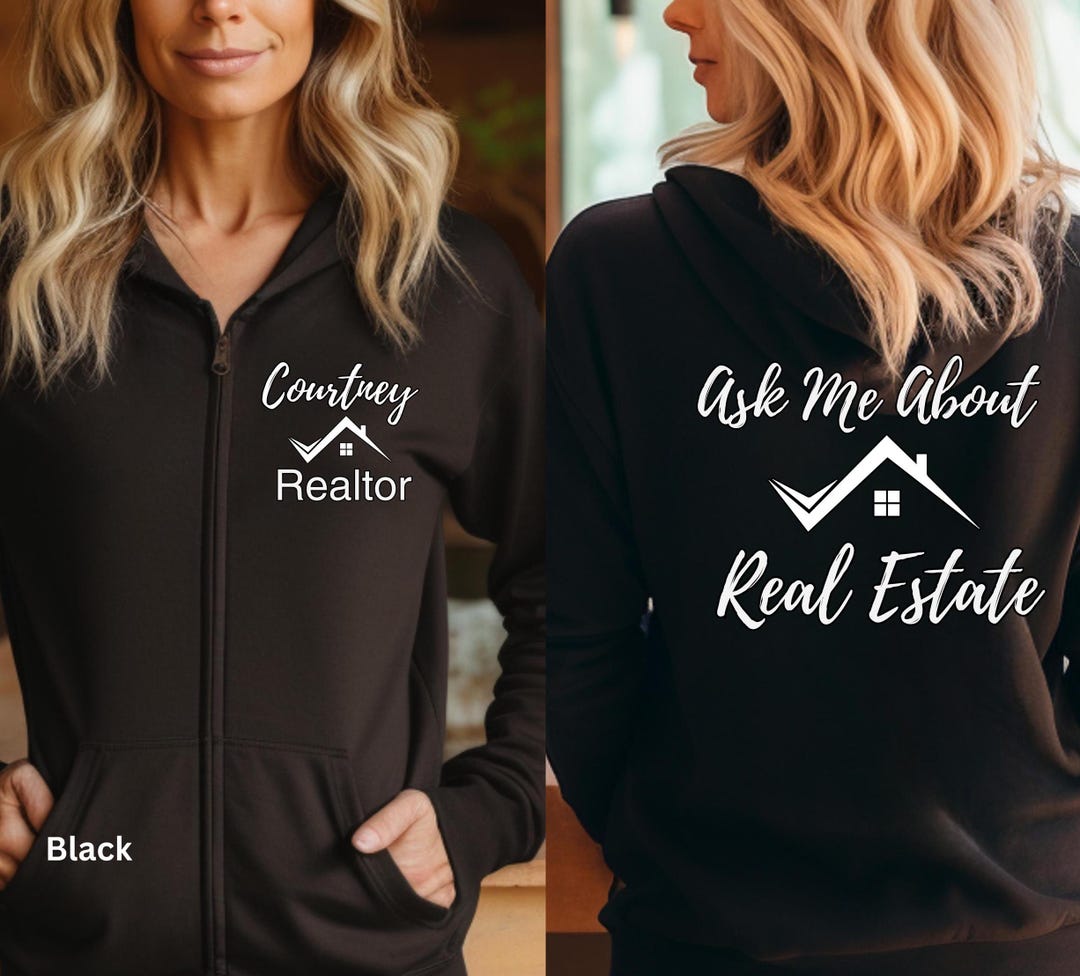 Personalized Realtor Real Estate Agent Full Zip Hoodie, Realtor ...