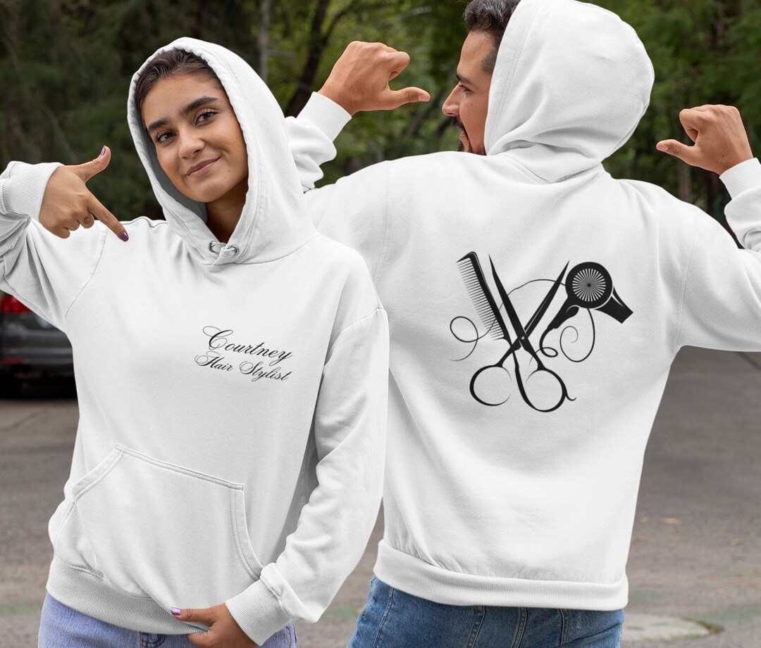 Personalized Hair Stylist Hoodie Gift Customized Beautician Pullover ...