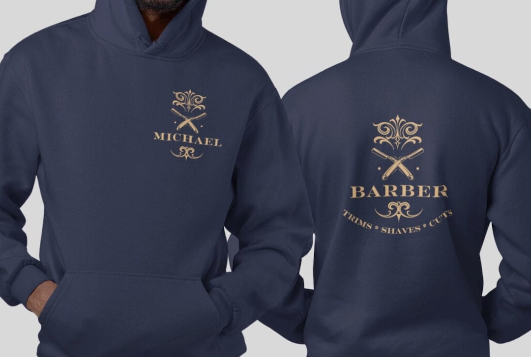 Personalized Barber Hoodie Gift Customized Pullover Student Barber ...