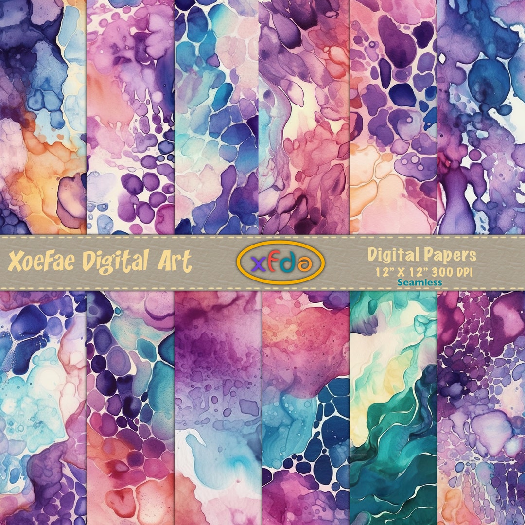 A Kaleidoscope of Watercolor Digital Papers Seamless - Etsy