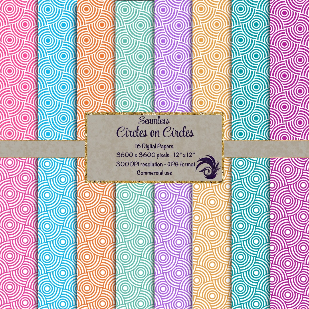 Circles on Circles, Digital Paper, Scrapbook Papers, Background Shapes ...