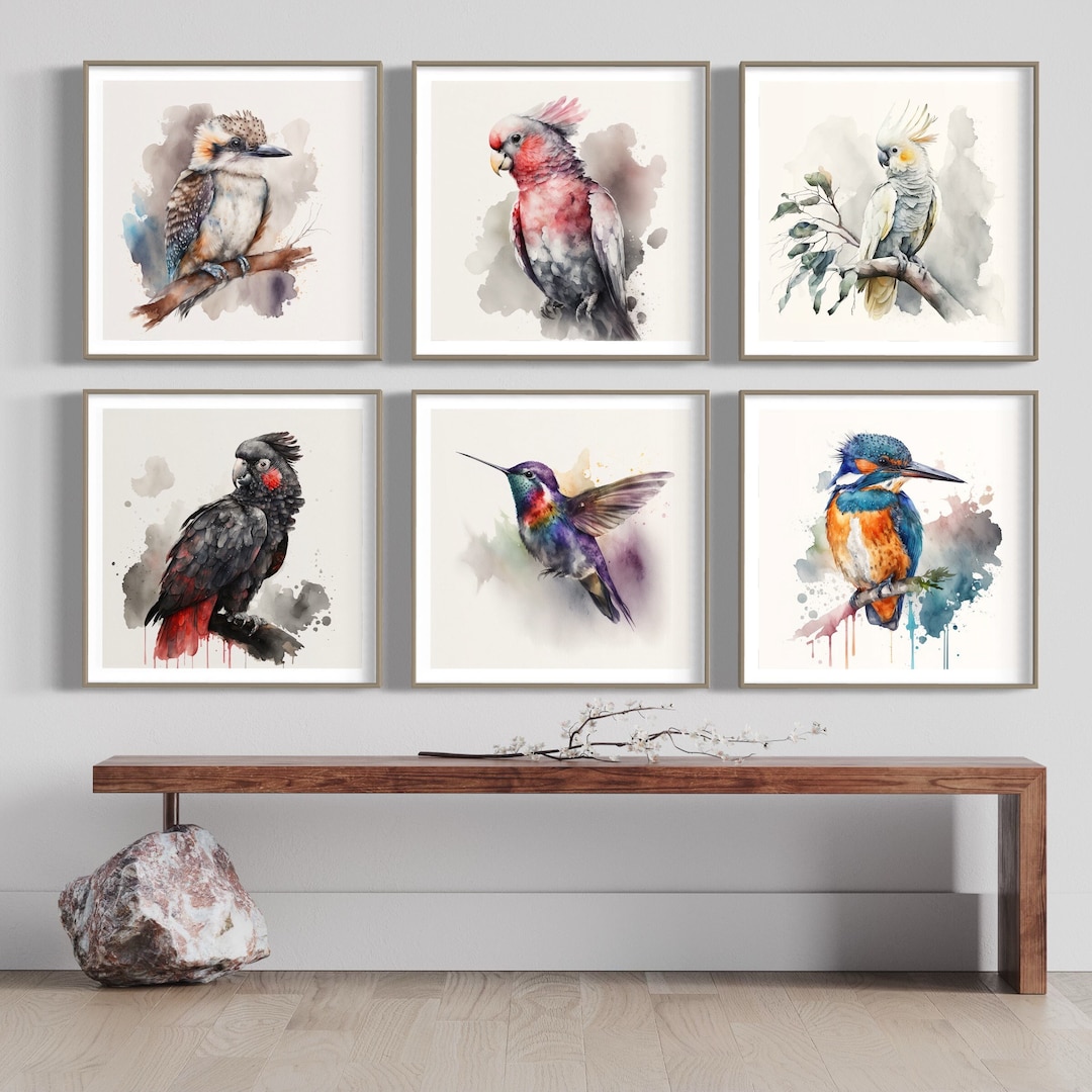 Australian Birds Watercolor Art Prints - Set of 6 (digital Download ...