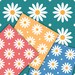 White Daisy Digital Paper Pack 12x12 - 40 Colour Bundle, Cute White ...