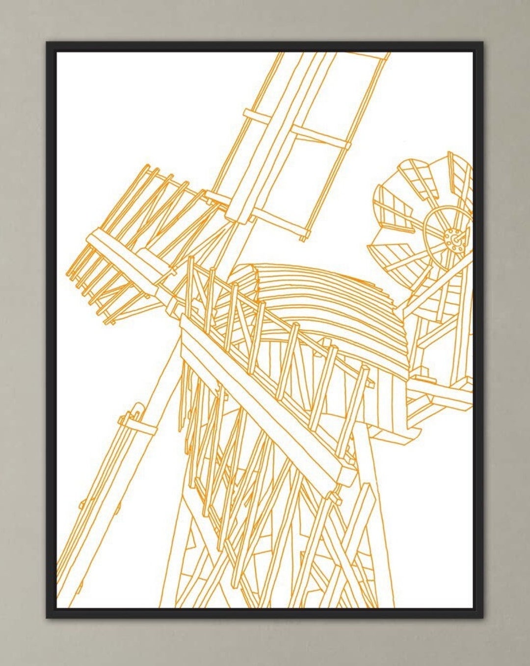 Windmill A4 Art Art Print Windmill Art Architecture Art - Etsy