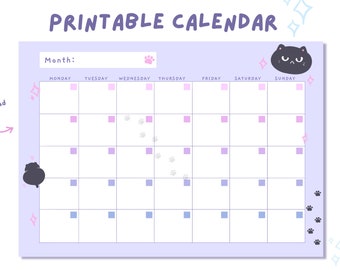 Cute Monthly Planner Printable Stationery Instant Download A4/letter ...