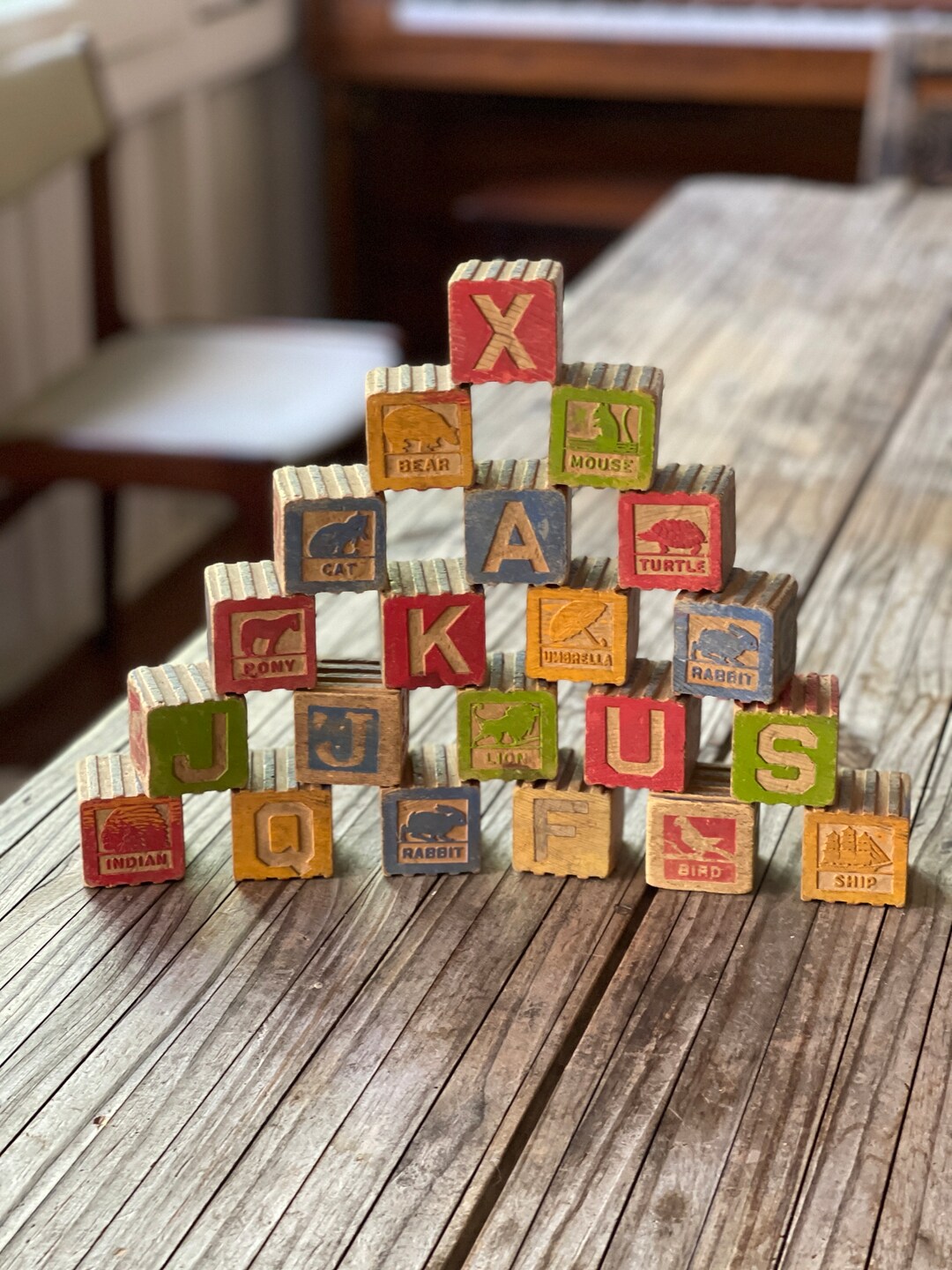 21 Beautiful Vintage Kids Wood Blocks/ Letter Blocks / Animal - Etsy