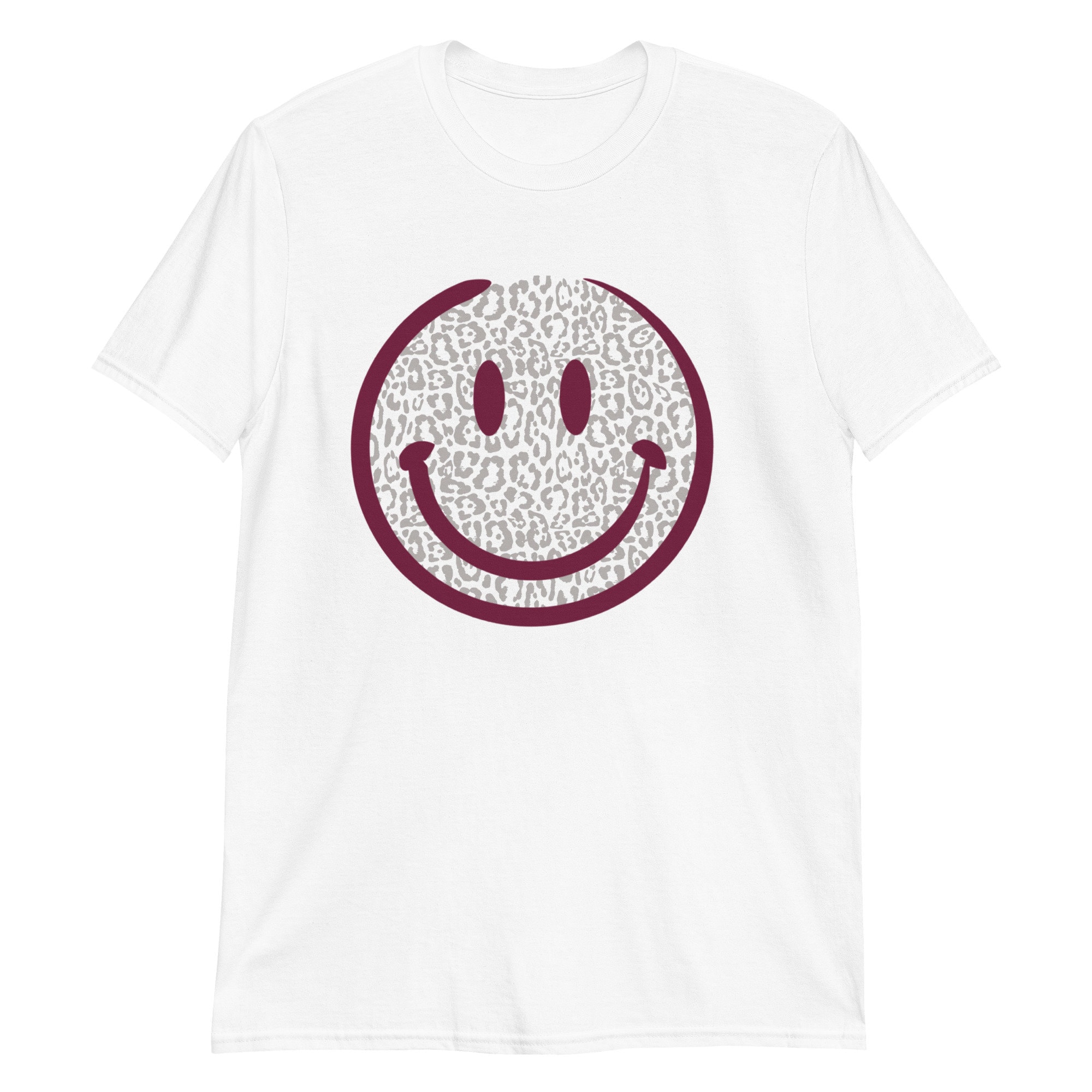 Smiley Face Tee, Smile Shirt, Happy Tshirt, Cheetah Print Tshirt ...