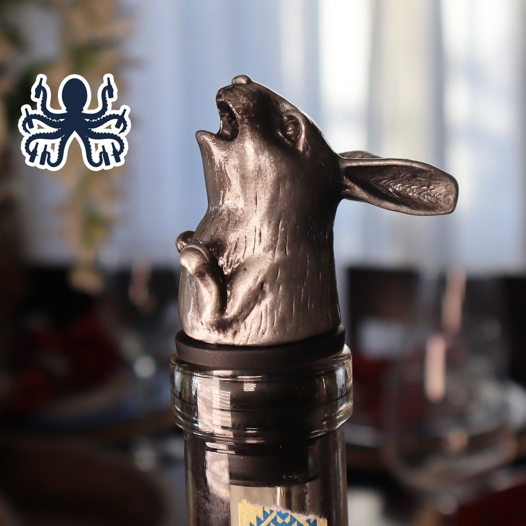 Party Pourer Bunny Rabbit Wine Whiskey and Tequila Pourer Spout and Red ...