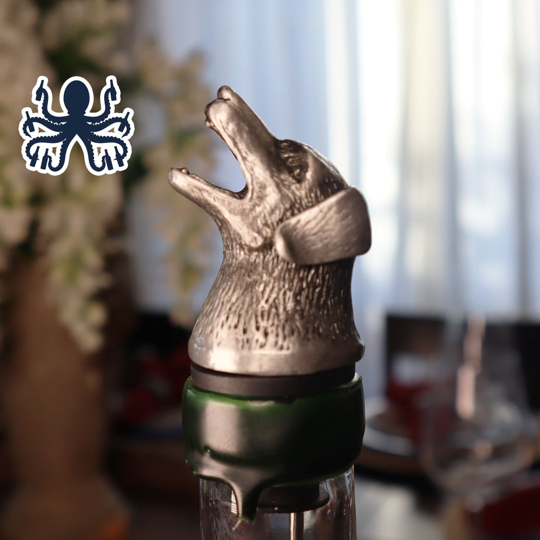 Party Pourer Labrador Dog Wine Whiskey and Tequila Pourer Spout and Red ...