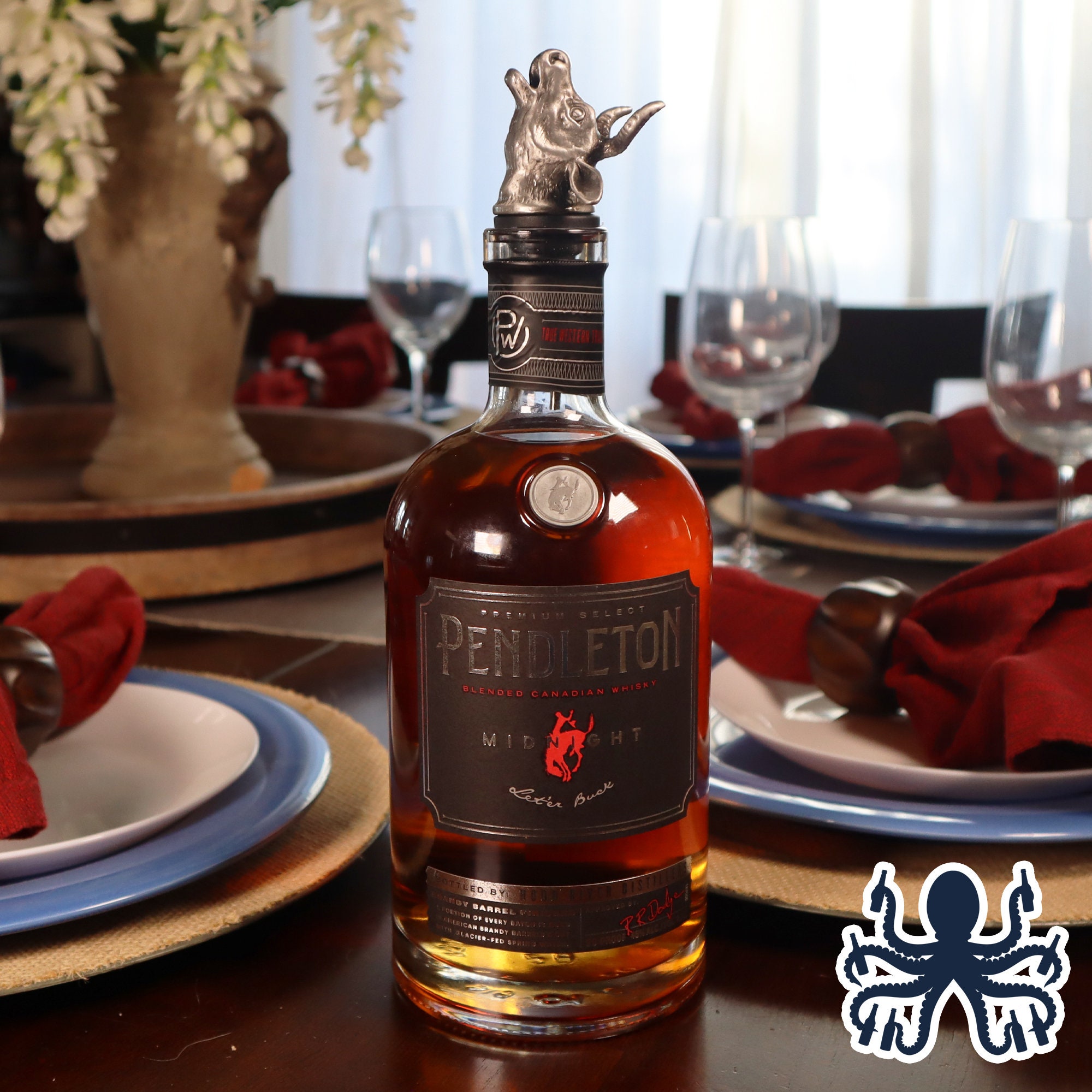 Party Pourer Bull Wine Whiskey and Tequila Pourer Spout and Red Wine ...