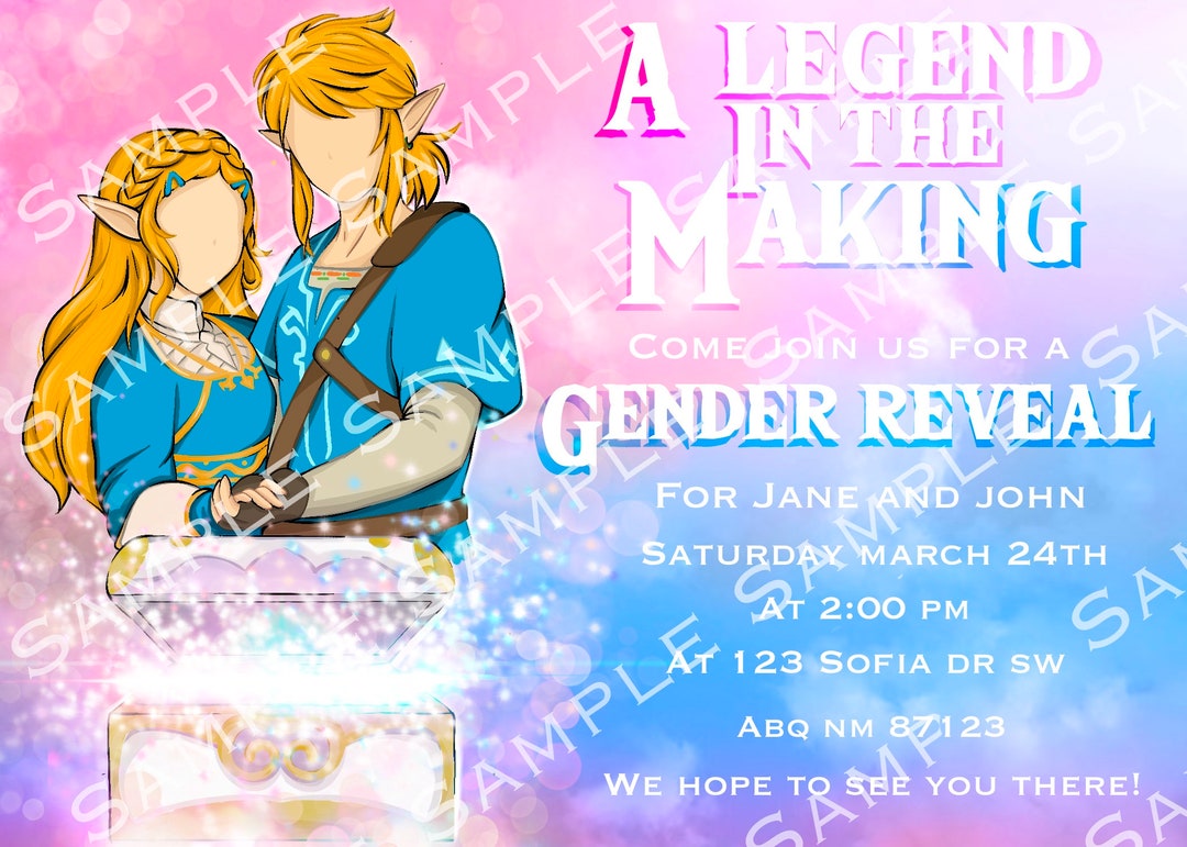 The Legend of Zelda INSPIRED Gender Reveal Digital Invitation - Etsy