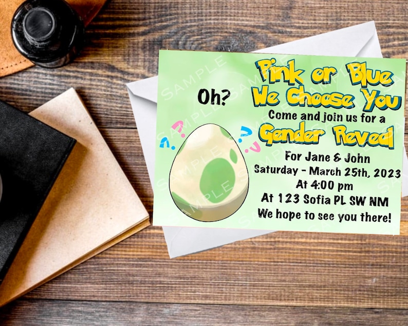 Pokemon INSPIRED Gender Reveal Invitation - Etsy