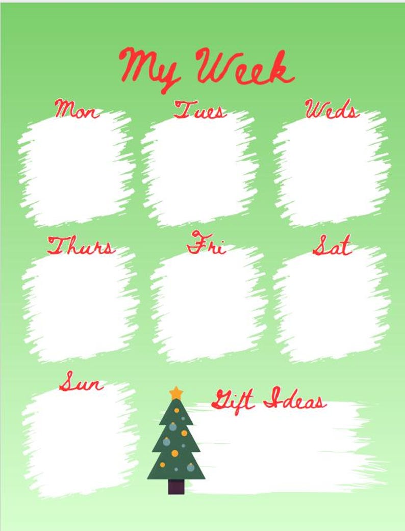 Holiday Weekly Planner, Printable To-do List (PDF) - Etsy