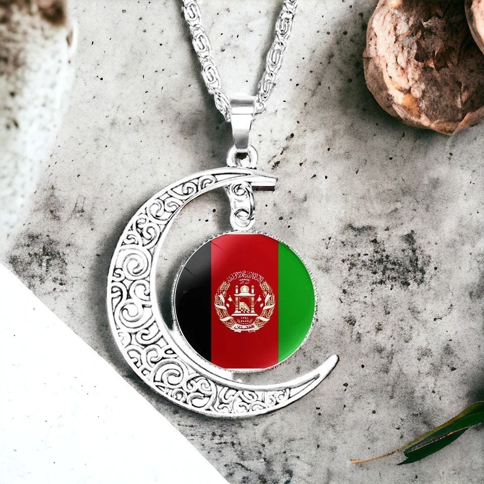 Afghanistan Flag Moon/panjshir Flag Moon Necklace and More - Etsy