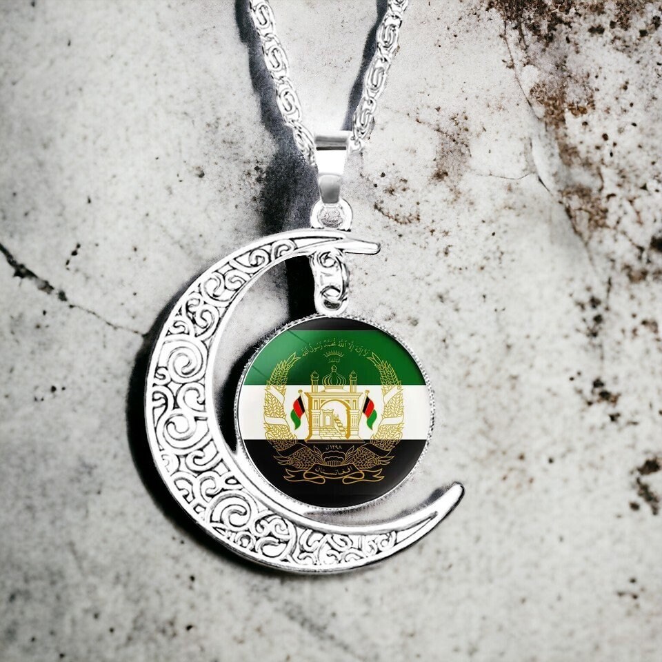 Afghanistan Flag Moon/panjshir Flag Moon Necklace and More - Etsy