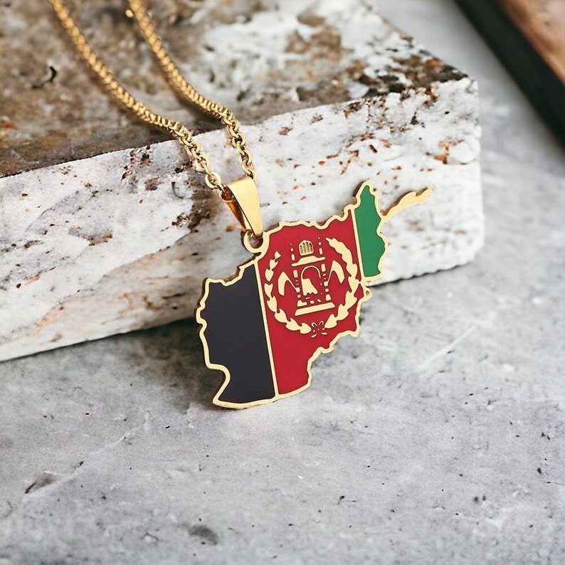 Afghanistan Flag Moon/panjshir Flag Moon Necklace and More - Etsy