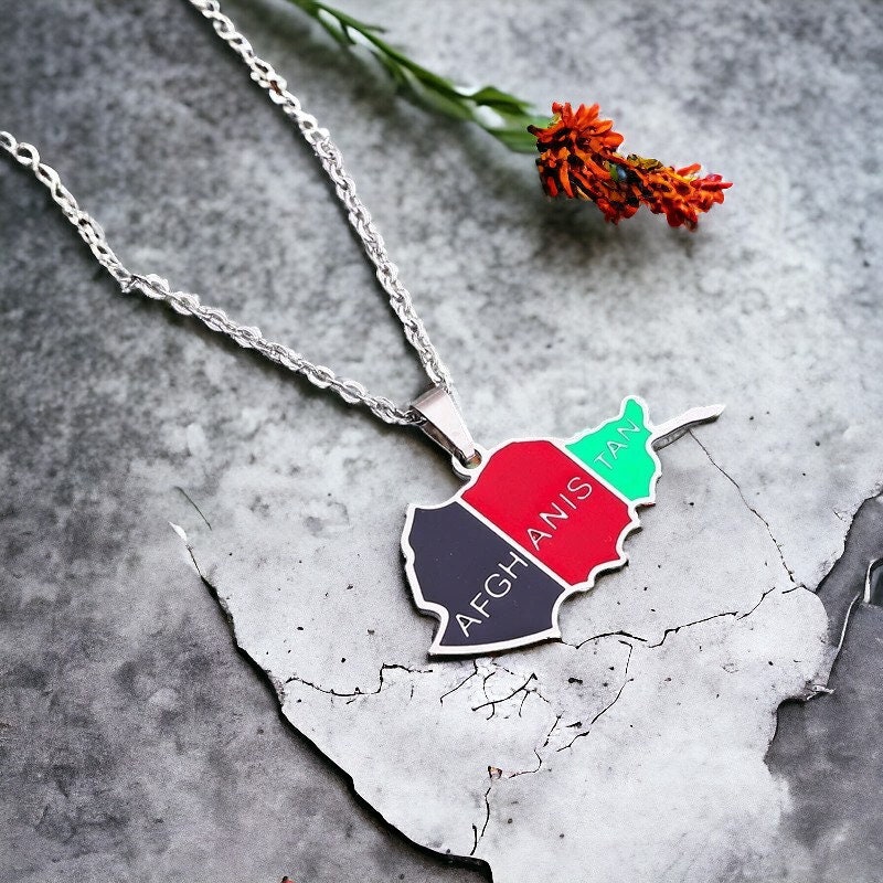 Afghanistan Flag Moon/panjshir Flag Moon Necklace and More - Etsy