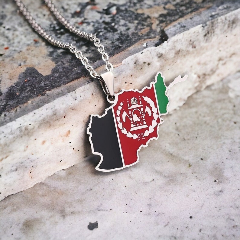 Afghanistan Flag Moon/panjshir Flag Moon Necklace and More - Etsy