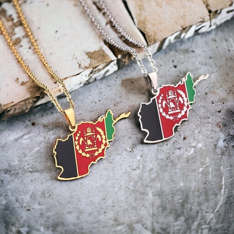 Afghanistan Flag Moon/panjshir Flag Moon Necklace and More - Etsy