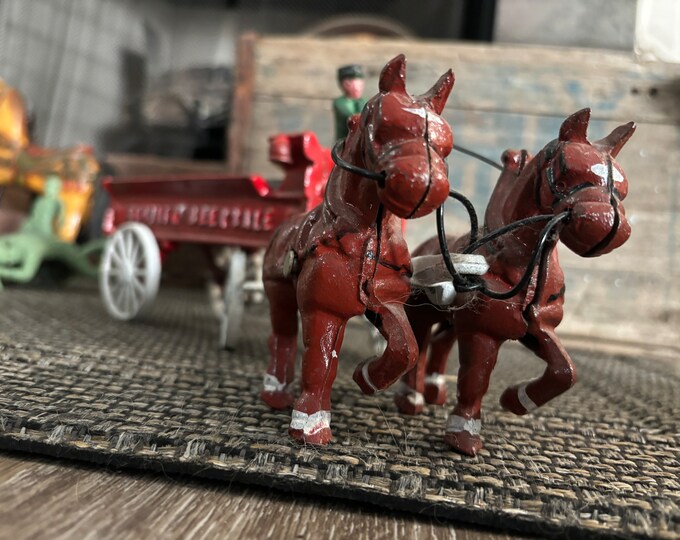 Vintage Schultz Beer & Ale Cast Iron Horse and Wagon. - Etsy