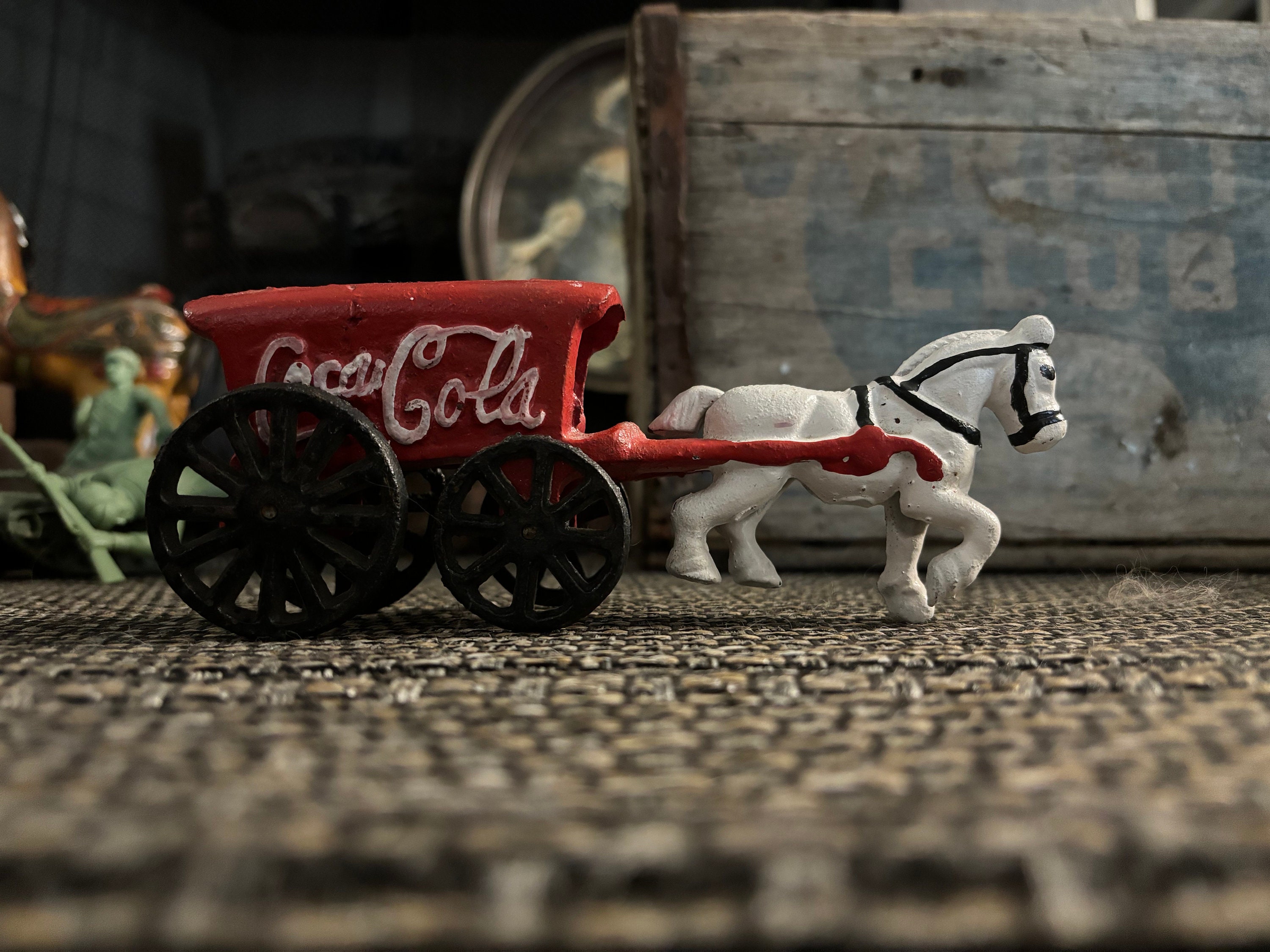 Vibtage Cast-iron Horse Drawn Coca-cola Cart - Etsy