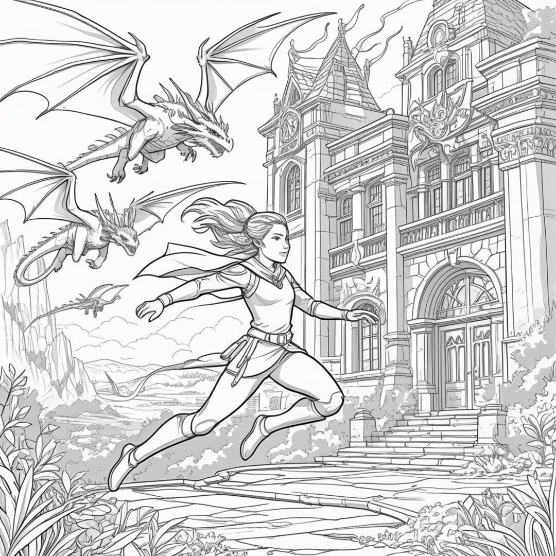 Dragon Coloring Page - Etsy