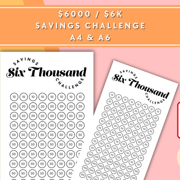 $6000 Money Challenge - Etsy