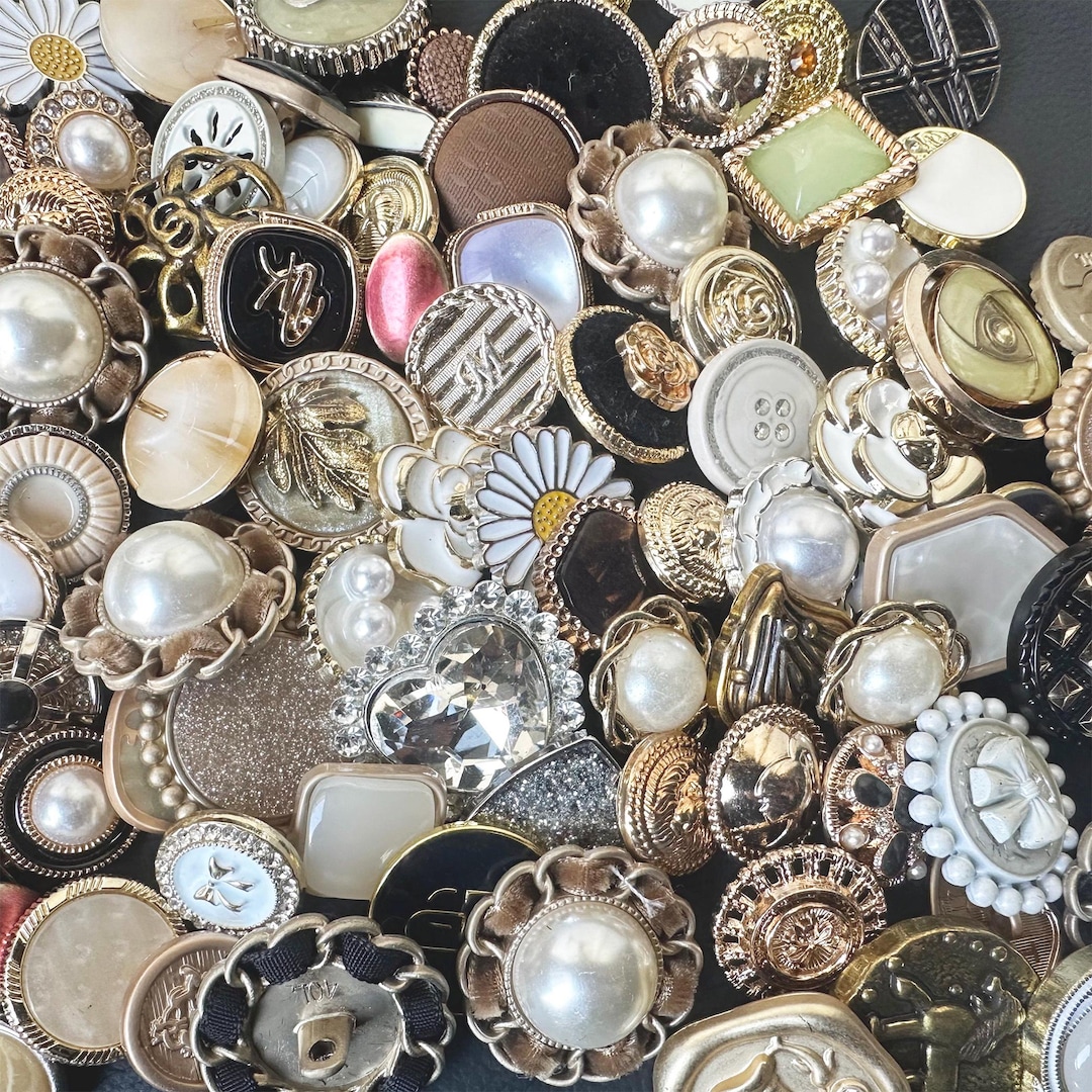 30-60 Pcs Wholesale Metal Mix Buttons.bulk Metal Button.craft Supplies ...