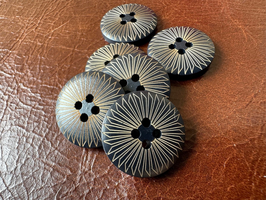 6-48 Pcs Whole Sale Carved Radial Fringe Wood Buttons, Bulk Wooden ...