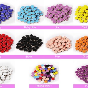 45 Pcs Flower Shape Ceramic Mosaic Tile Mix. 11 Color for Choose.glazed ...