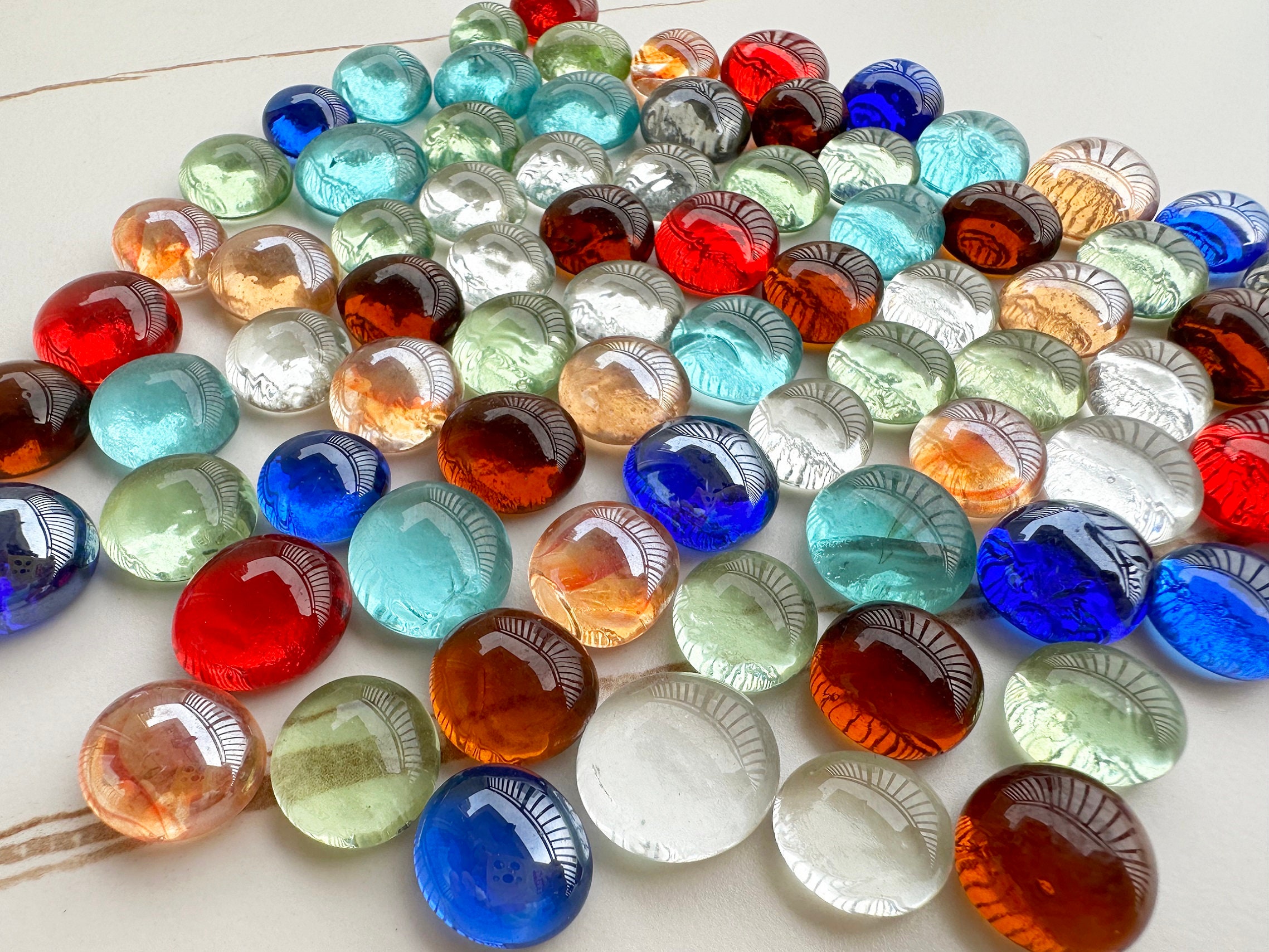 40-45 Small Glass Gems, 1.7cm-2.2cm(0.66-0.86 Inch)11 Color Choose ...
