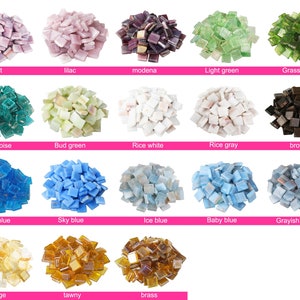 130 Pcs Crystal Square Mosaic Tiles. 1cm. 40 Color for Choose.mosaic ...