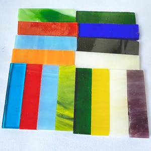 35 Pcs Rectangular Glass Tiles, 36 Color for Choose.colorful Mosaic ...