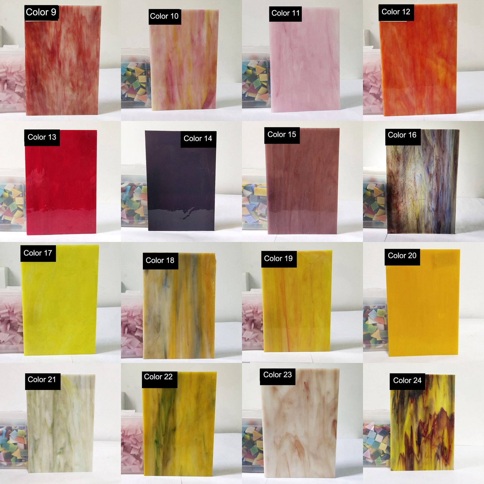 1 Stained Glass Strip, 25 Color, 3 Size for Sale. Craft Glass, Glass ...