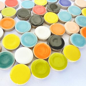 45 Round Ceramic Mosaic, 11 Color for Choose.mini Flat Marbles, Ceramic ...