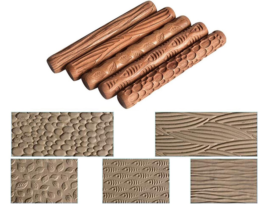 5 Style Wooden Mini Texture Roller. for High-quality Texture for ...