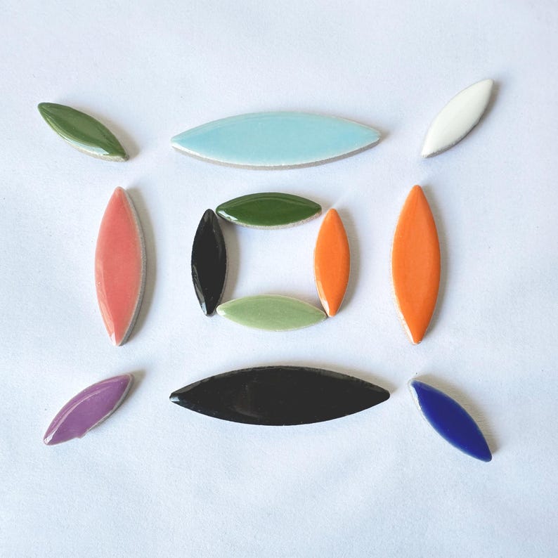 Leaf Ceramic Mosaic Tiles.30-40 Pcs.11 Color for Choose.colorful ...