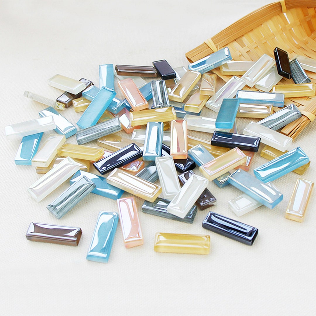 70 Pcs Rectangular Glass Tiles, 3size 12 Color for Choose.colorful ...