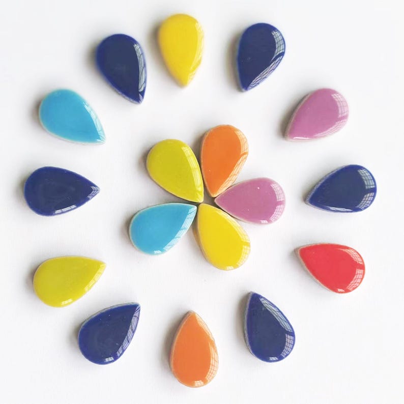 50 Pcs Ceramic Teardrop Mosaic Tiles.9 Color for Choose.mosaic Supply ...