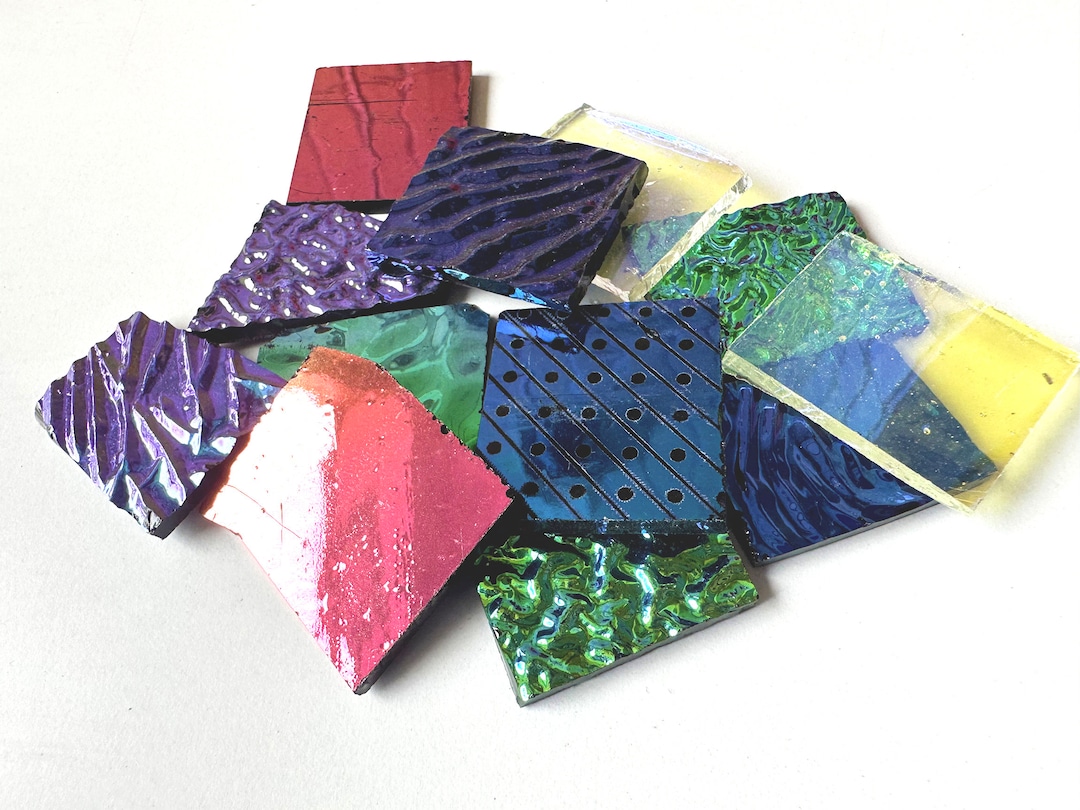 Wholse Sale 1oz COE90 Mixed Fused Glass Dichroic Squares and Rectangle ...