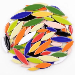 Leaf Ceramic Mosaic Tiles.30-40 Pcs.11 Color for Choose.colorful ...