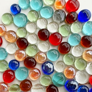 70 Mini Glass Gems, 11 Color for Choose.mini Flat Marbles, Flatback ...
