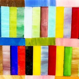 35 Pcs Rectangular Glass Tiles, 36 Color for Choose.colorful Mosaic ...